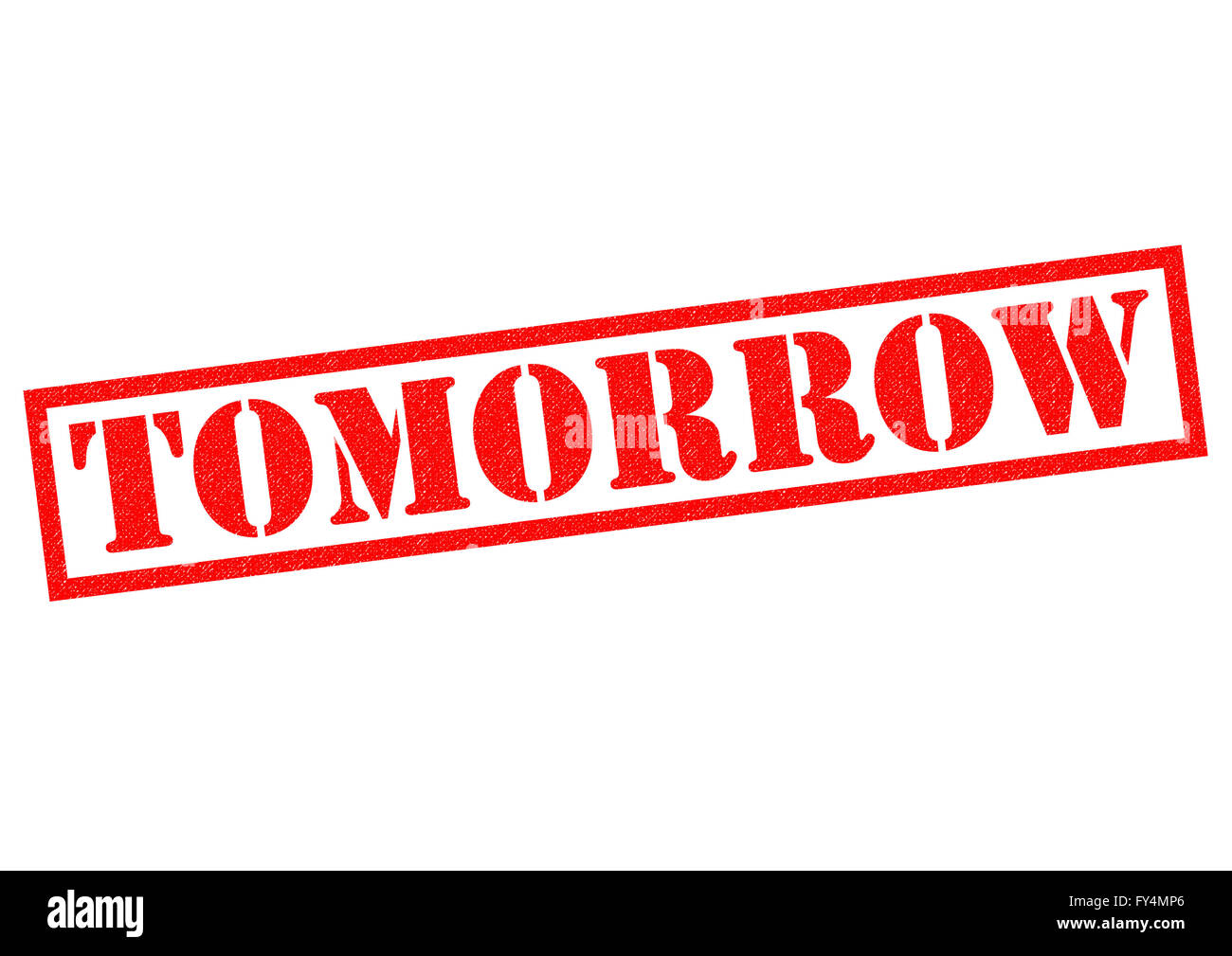 TOMORROW red Rubber Stamp over a white background Stock Photo - Alamy