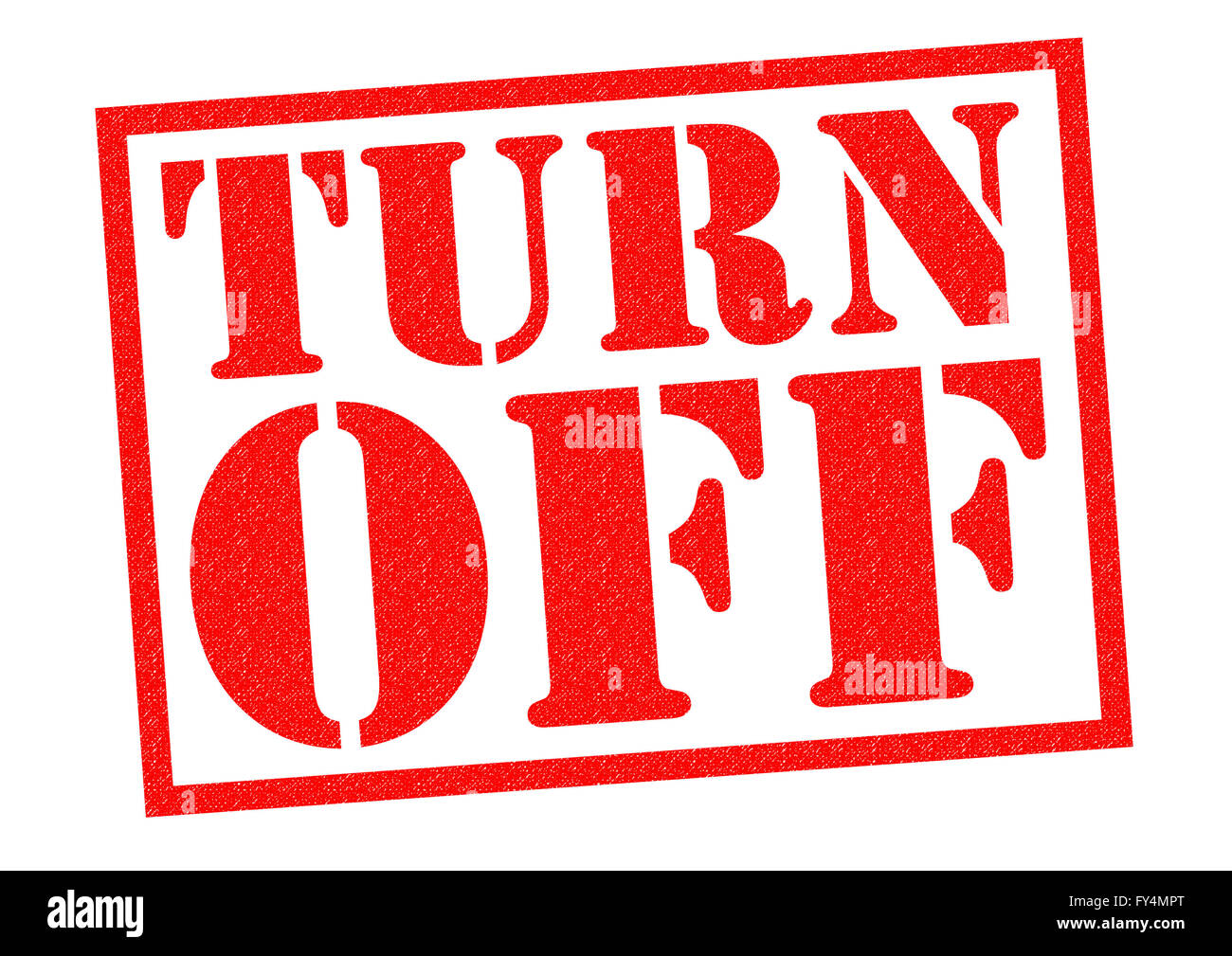TURN OFF red Rubber Stamp over a white background Stock Photo - Alamy