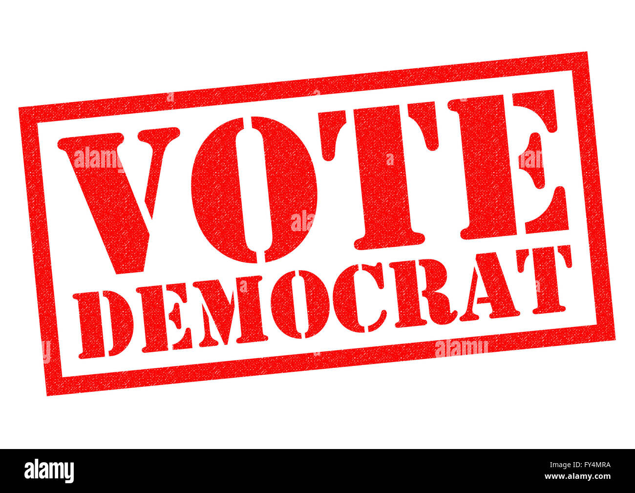 VOTE DEMOCRAT red Rubber Stamp over a white background Stock Photo - Alamy