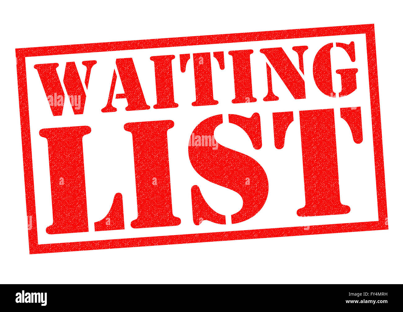WAITING LIST red Rubber Stamp over a white background Stock Photo - Alamy