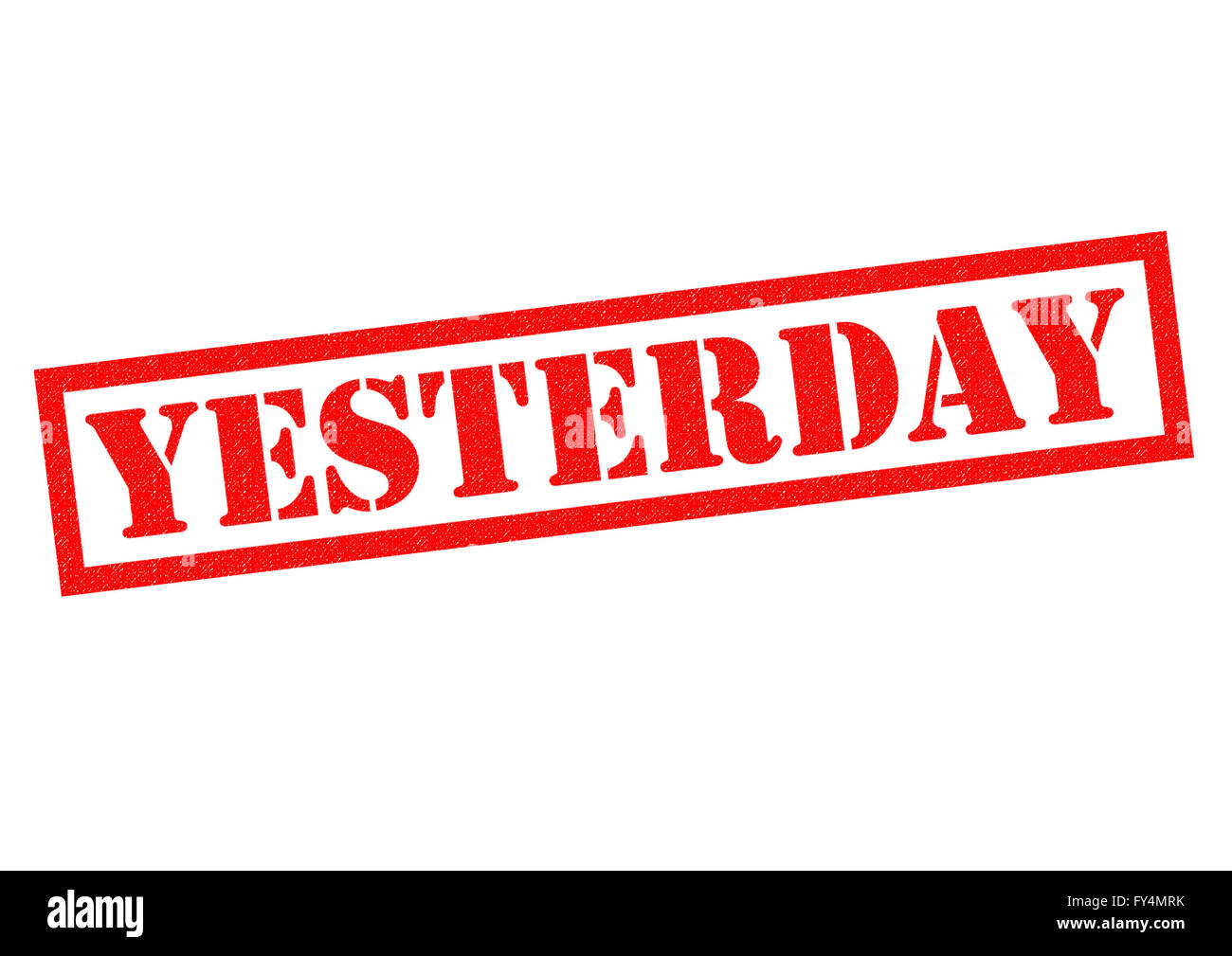 YESTERDAY red Rubber Stamp over a white background Stock Photo - Alamy