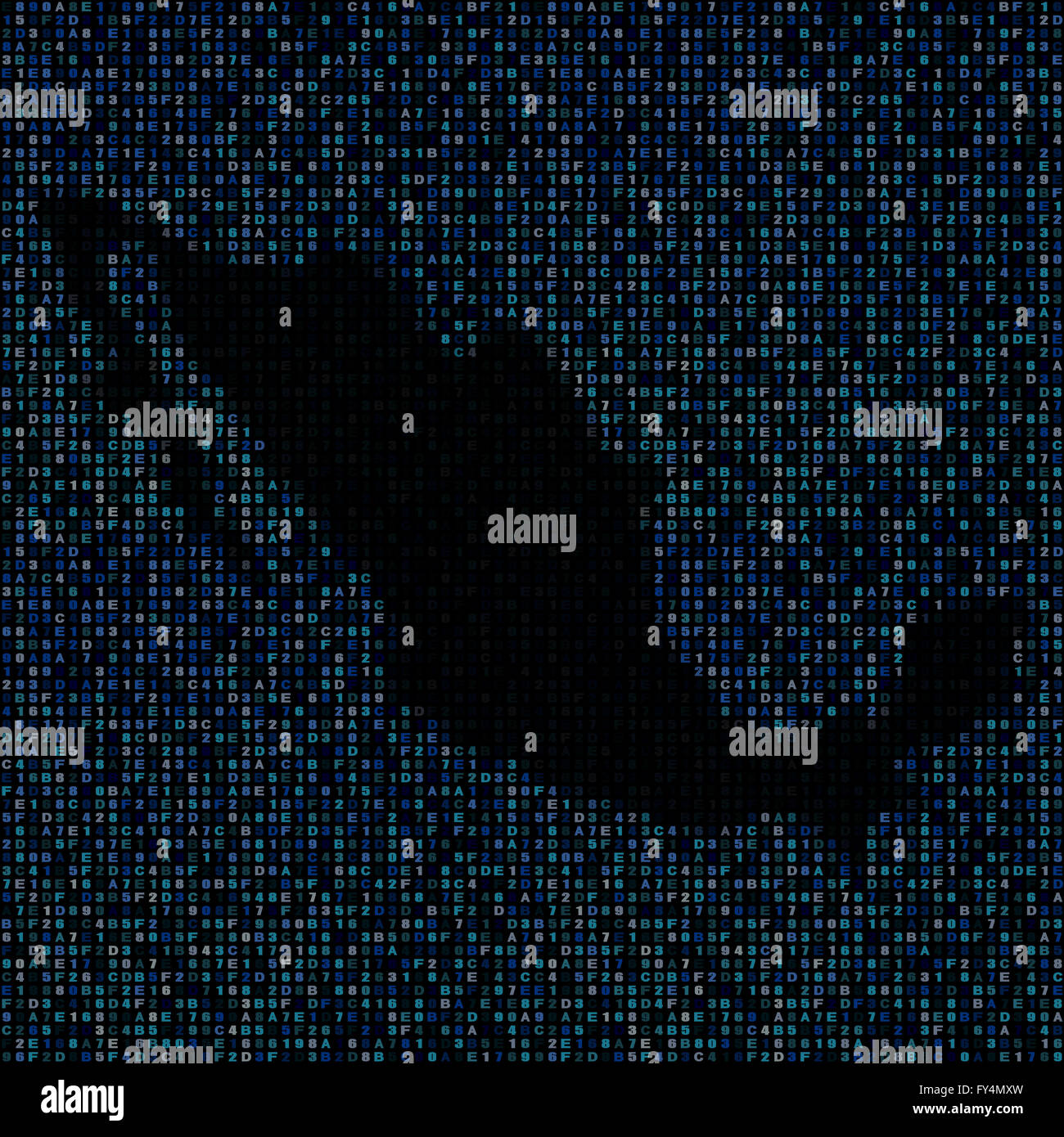 Mexico map on hex code illustration Stock Photo - Alamy