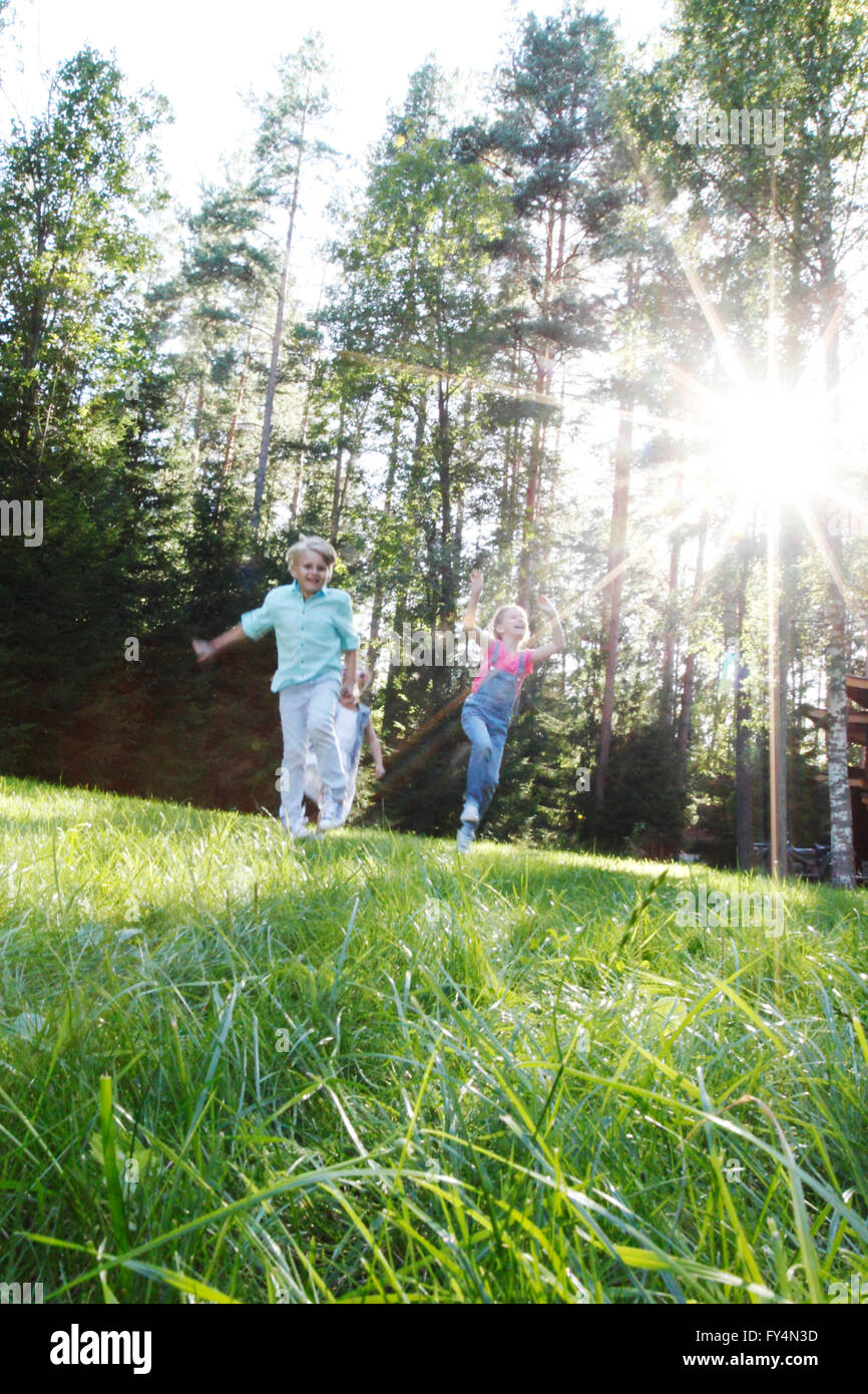 Boy girl running towards camera hi-res stock photography and images - Alamy