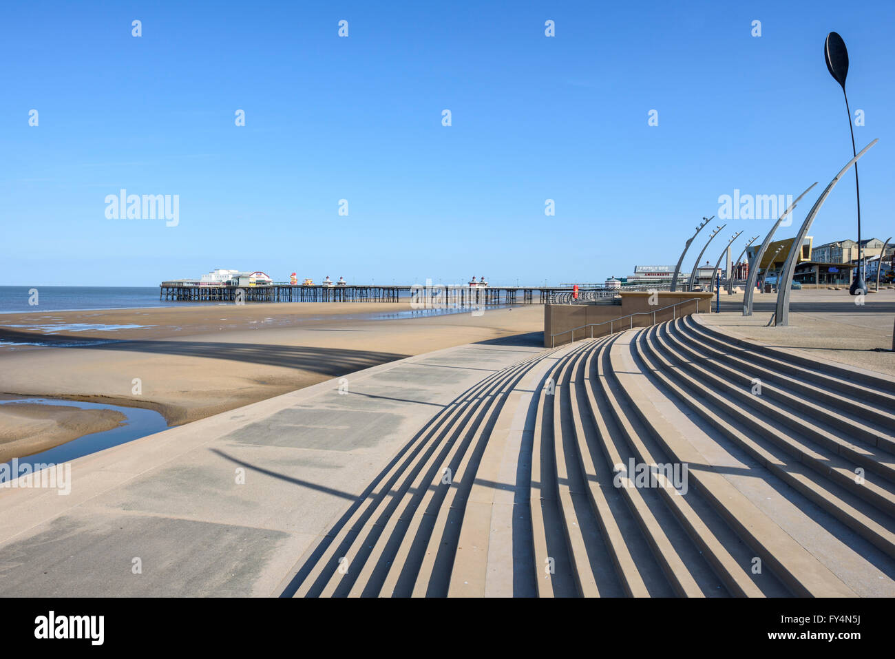 Blackpool beach promenade steps hi-res stock photography and images - Alamy