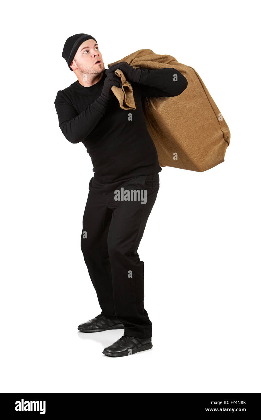 Series with Caucasian male as a burglar or thief, sneaking in a window ...