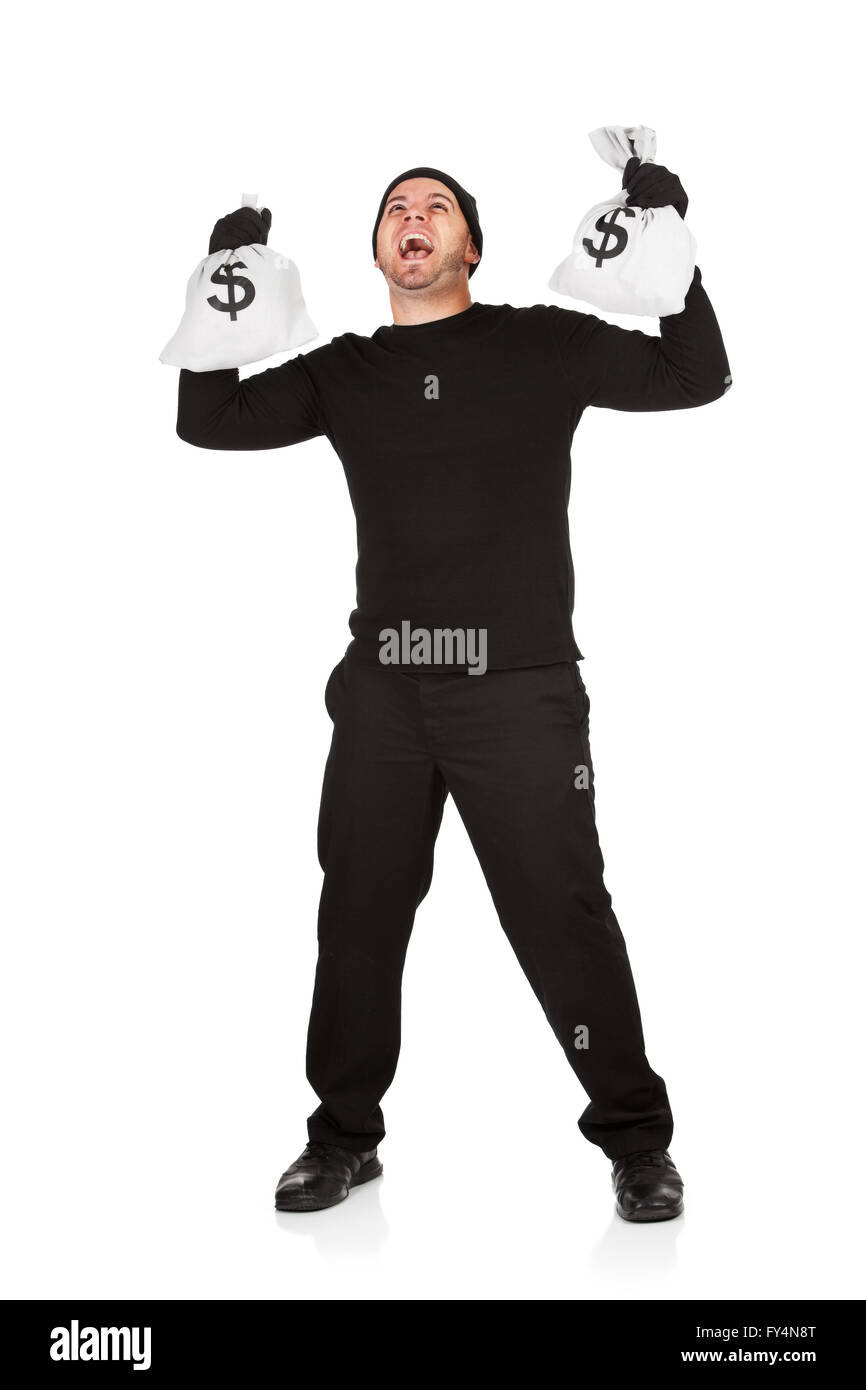 Thief holding gun on white hi-res stock photography and images - Alamy
