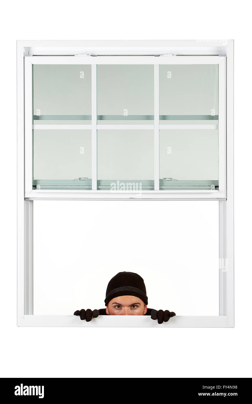 Breaking in burglar Cut Out Stock Images & Pictures - Alamy