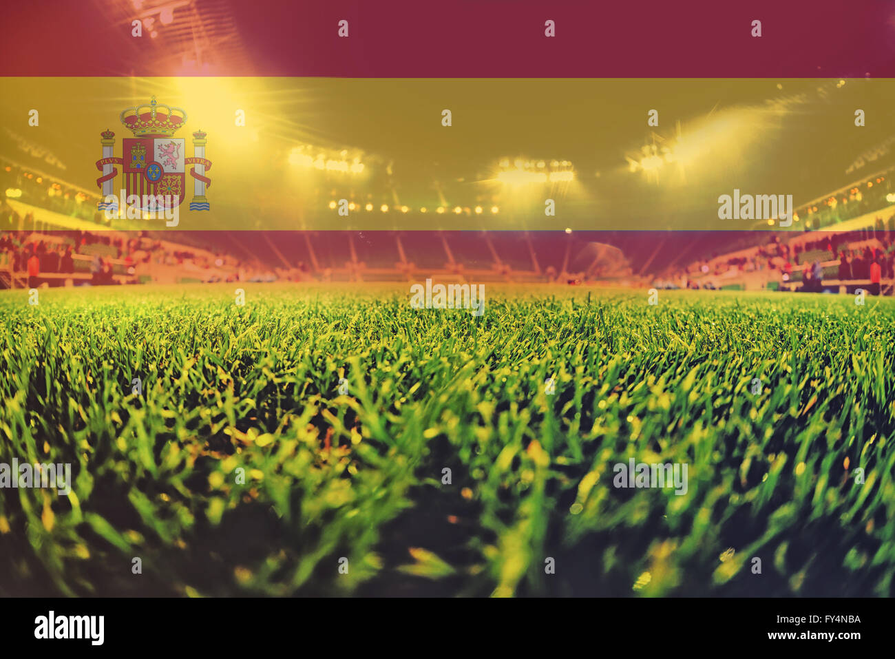 euro 2016 stadium with blending Spain flag Stock Photo - Alamy