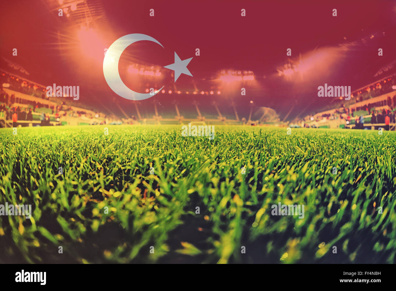 euro 2016 stadium with blending Turkey flag Stock Photo - Alamy