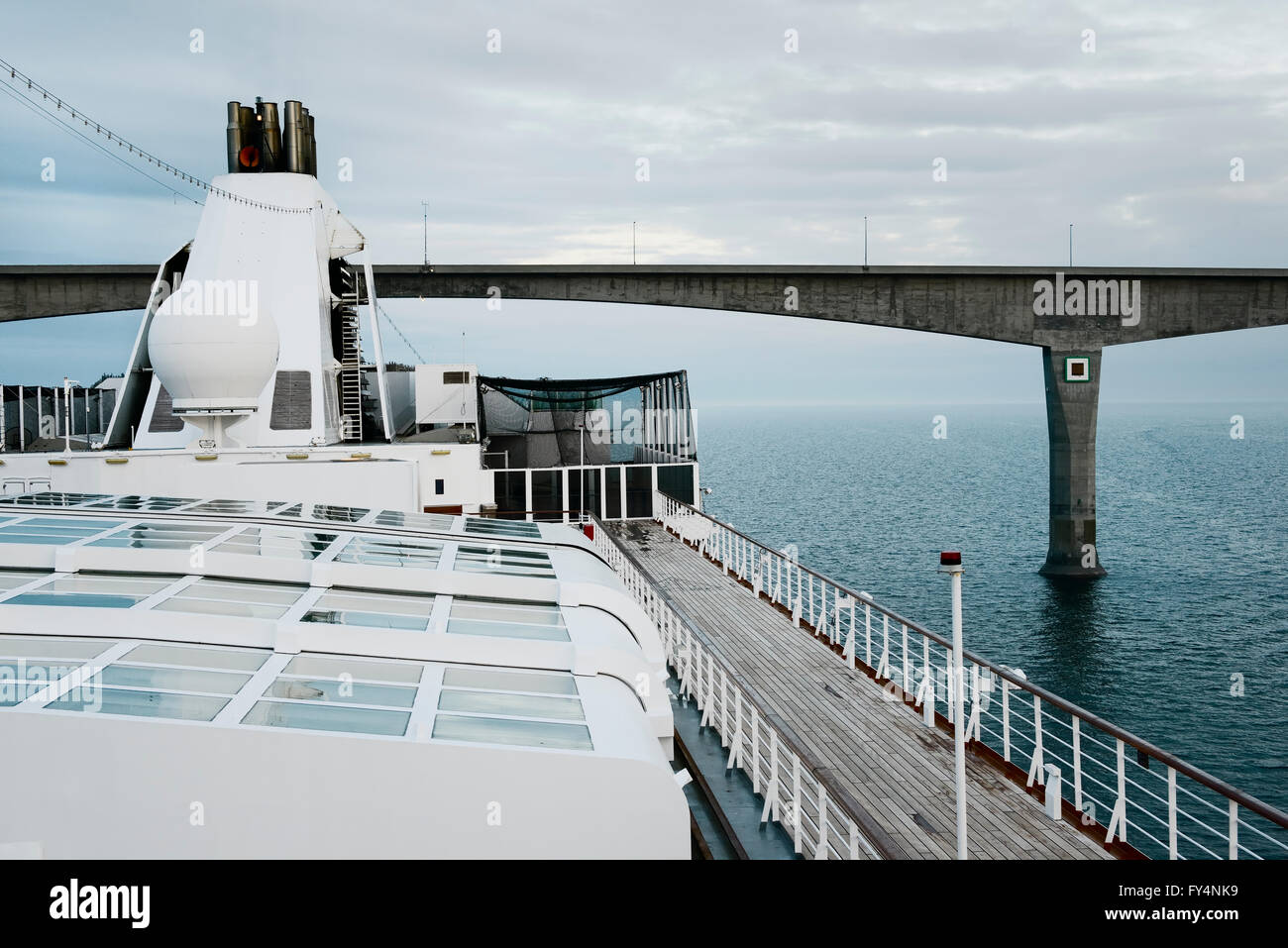 Large cruise ship passing under The Confederation Bridge ...