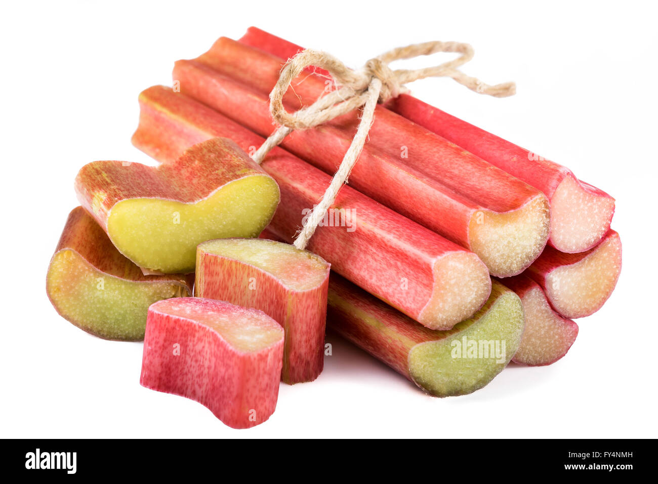 bundle of rhubarb isolated on white Stock Photo - Alamy