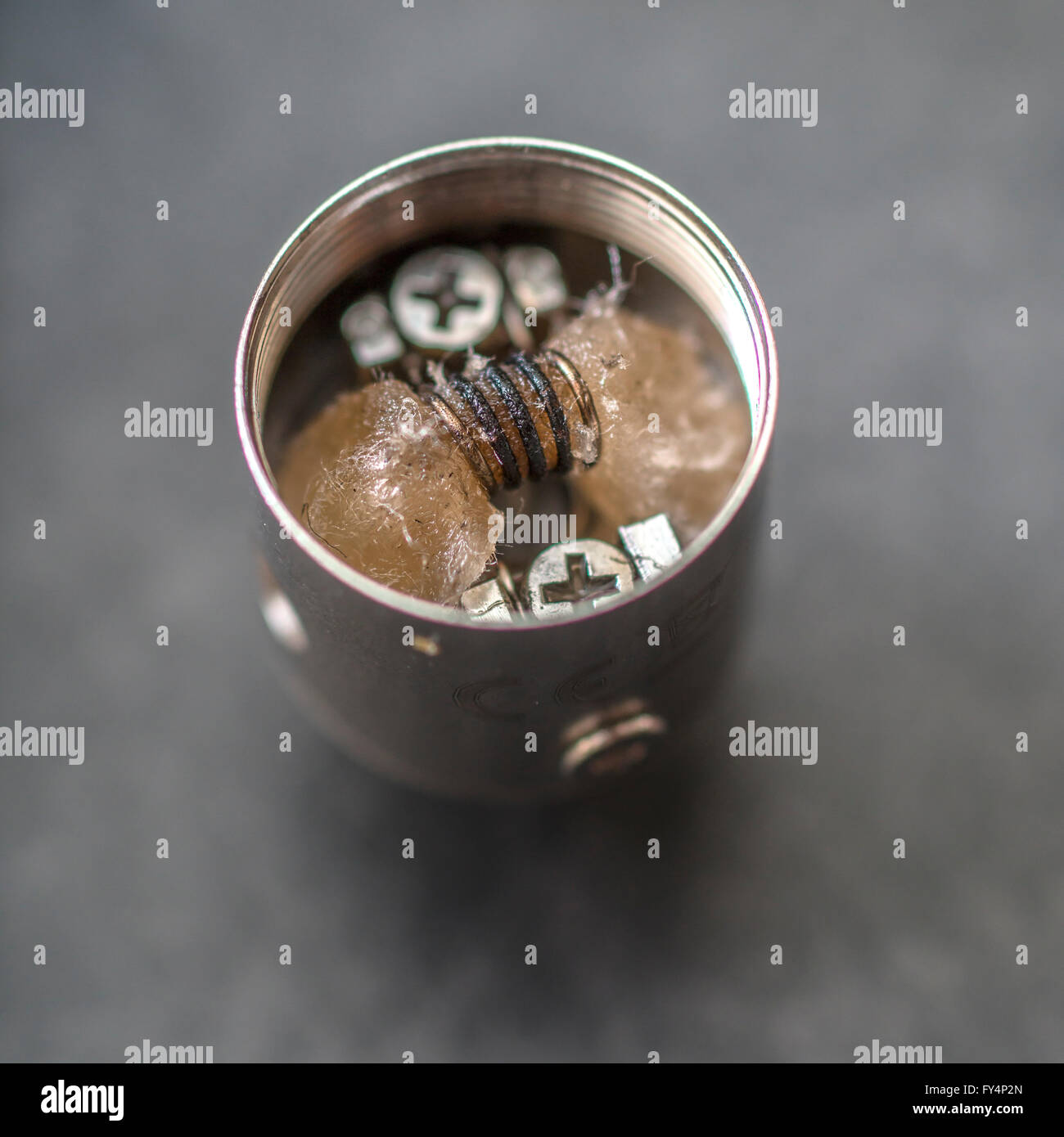 Rebuildable Vaping Atomizer in close up Stock Photo - Alamy