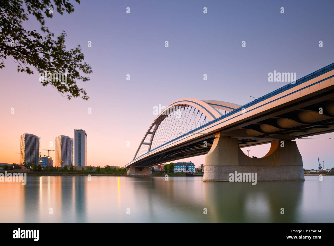 Apollo bridge over river Danube in Bratislava, Slovakia Stock Photo - Alamy