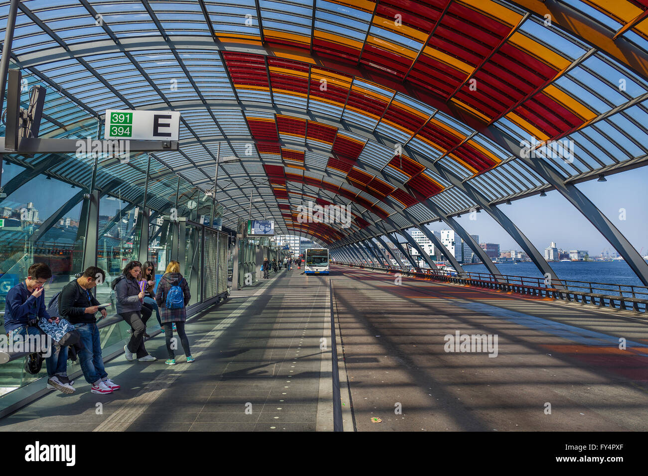 Amsterdam bus terminal Stock Photo - Alamy