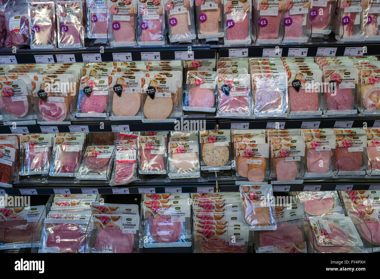 meat for sale in Dutch supermarket Stock Photo - Alamy
