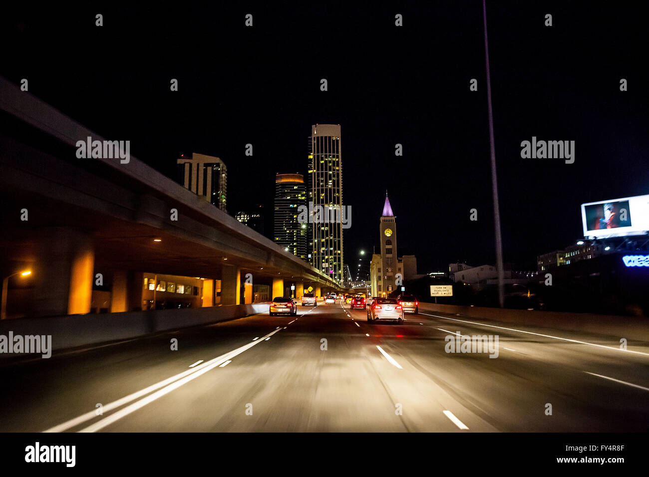 California state highway 101 approaching downtown San Francisco at ...