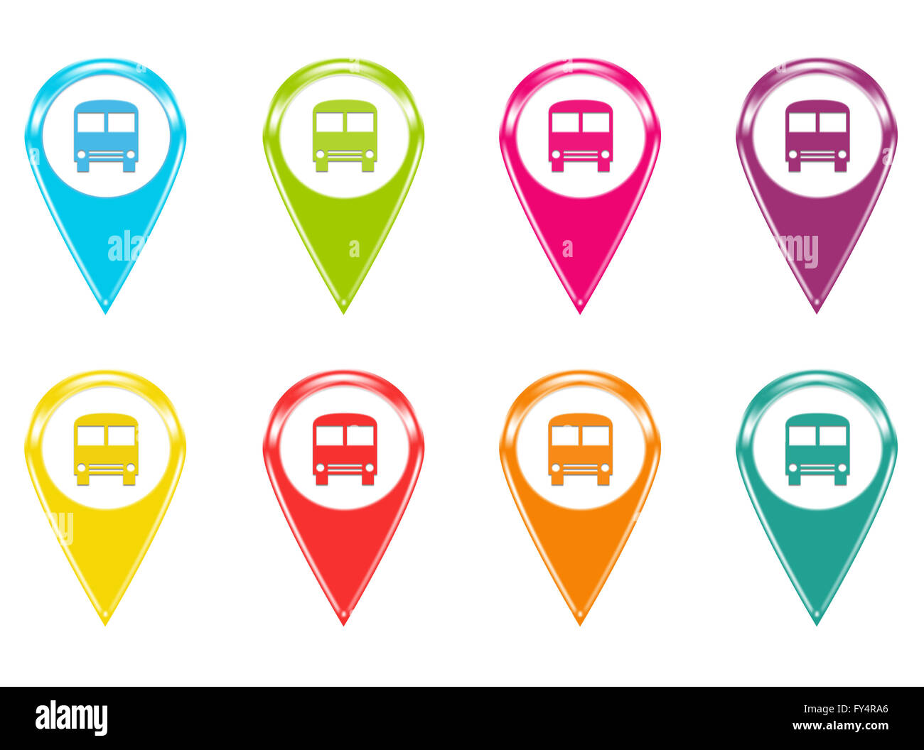 Map marker icon bus hi-res stock photography and images - Alamy