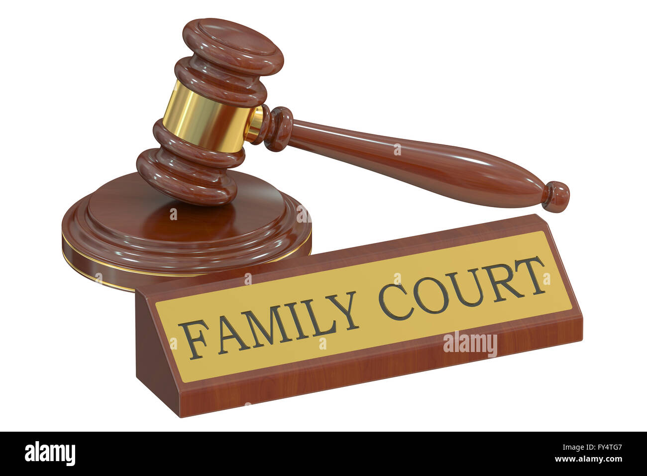 family court concept with gavel. 3D rendering Stock Photo - Alamy