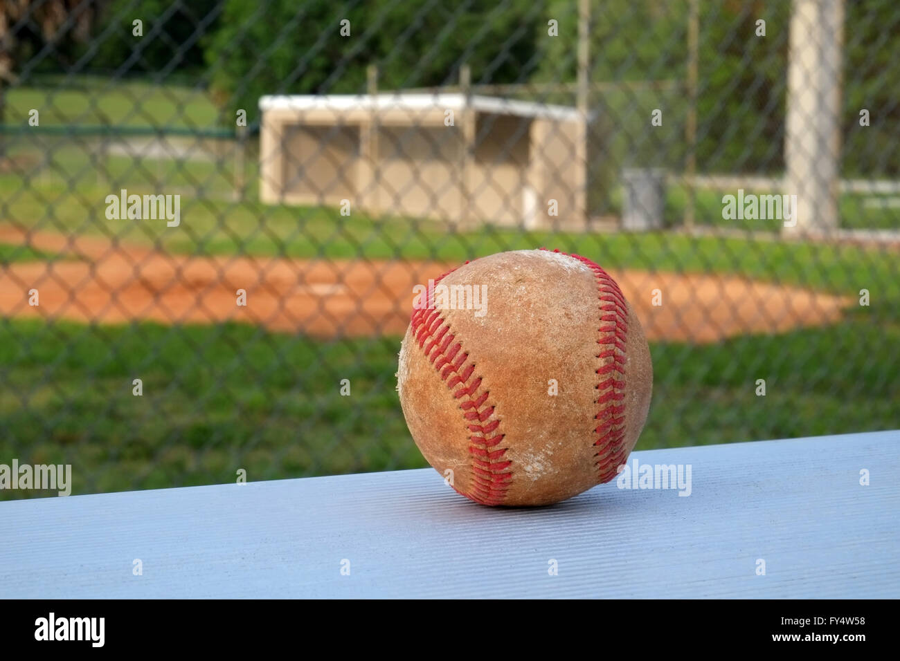 Baseball views with a dugout in the background April 2016 Stock Photo ...