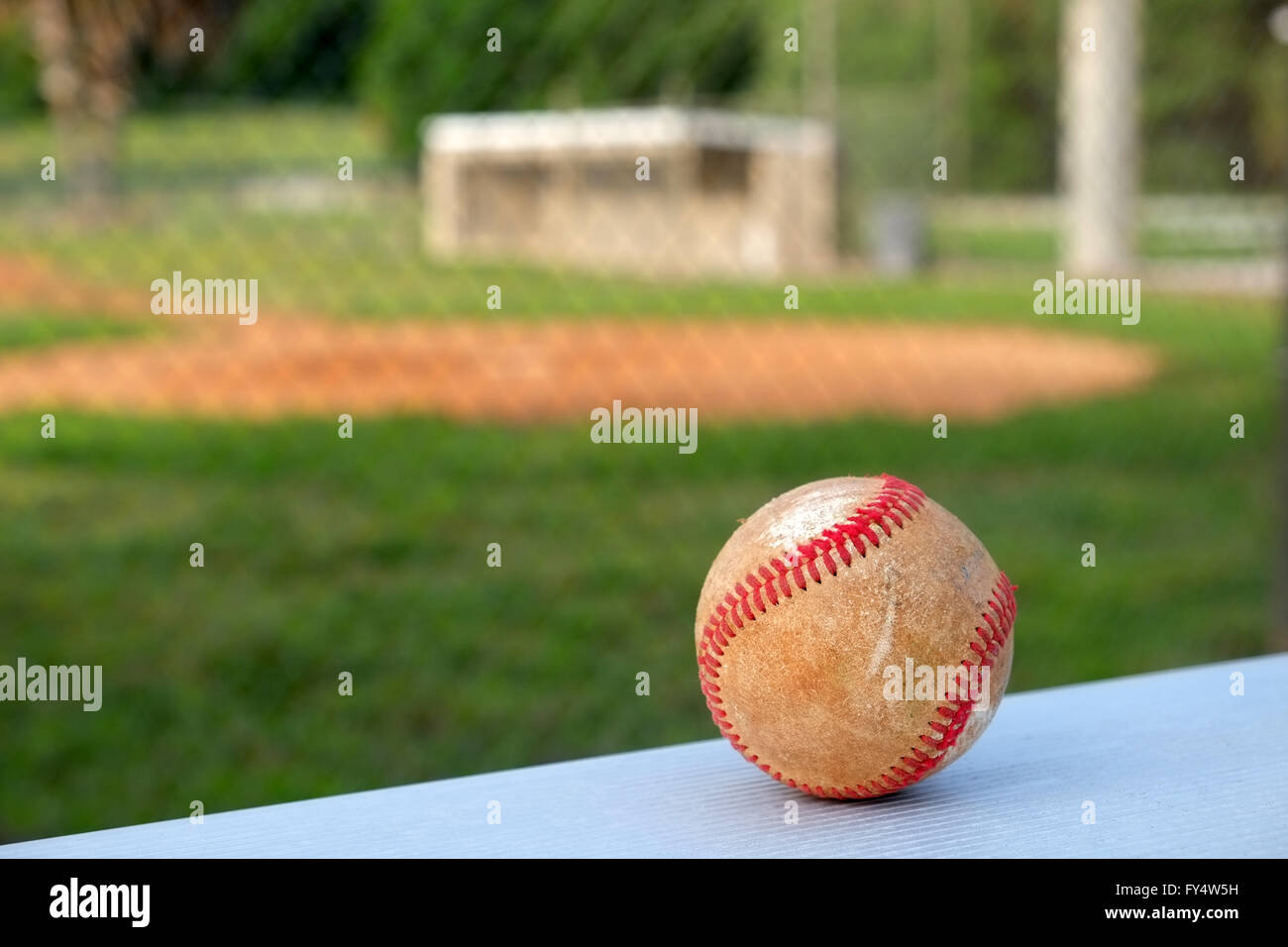 Baseball views with a dugout in the background April 2016 Stock Photo ...