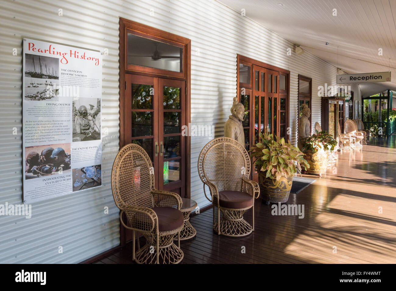 Verandah detail at Cable Beach Club Resort and Spa reception, Broome ...
