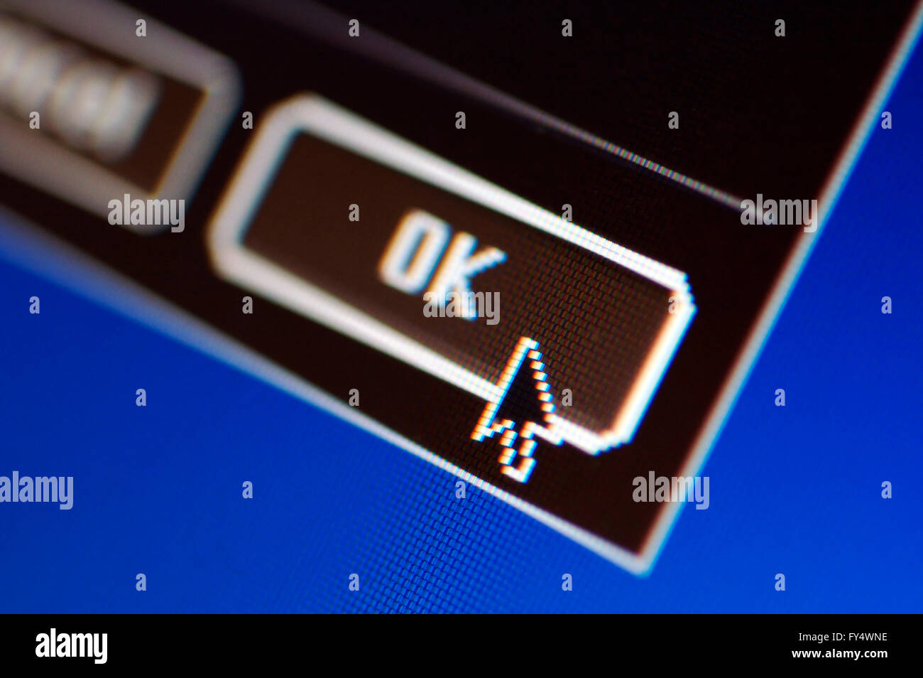 Computer Monitor button OK close-up detail Stock Photo - Alamy