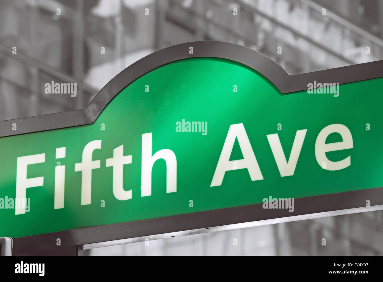 Street signs for Fifth Avenue in Manhattan (New York City). Color ...