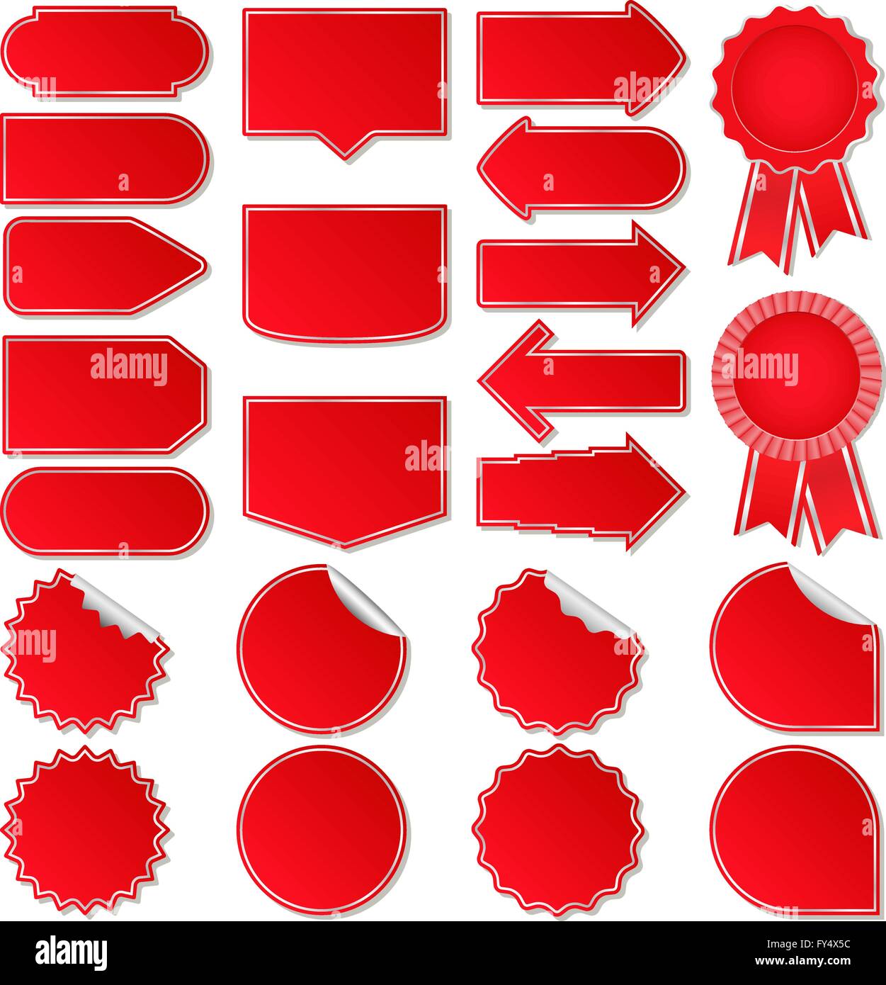 Big set of red vector price tags Stock Vector Image & Art - Alamy