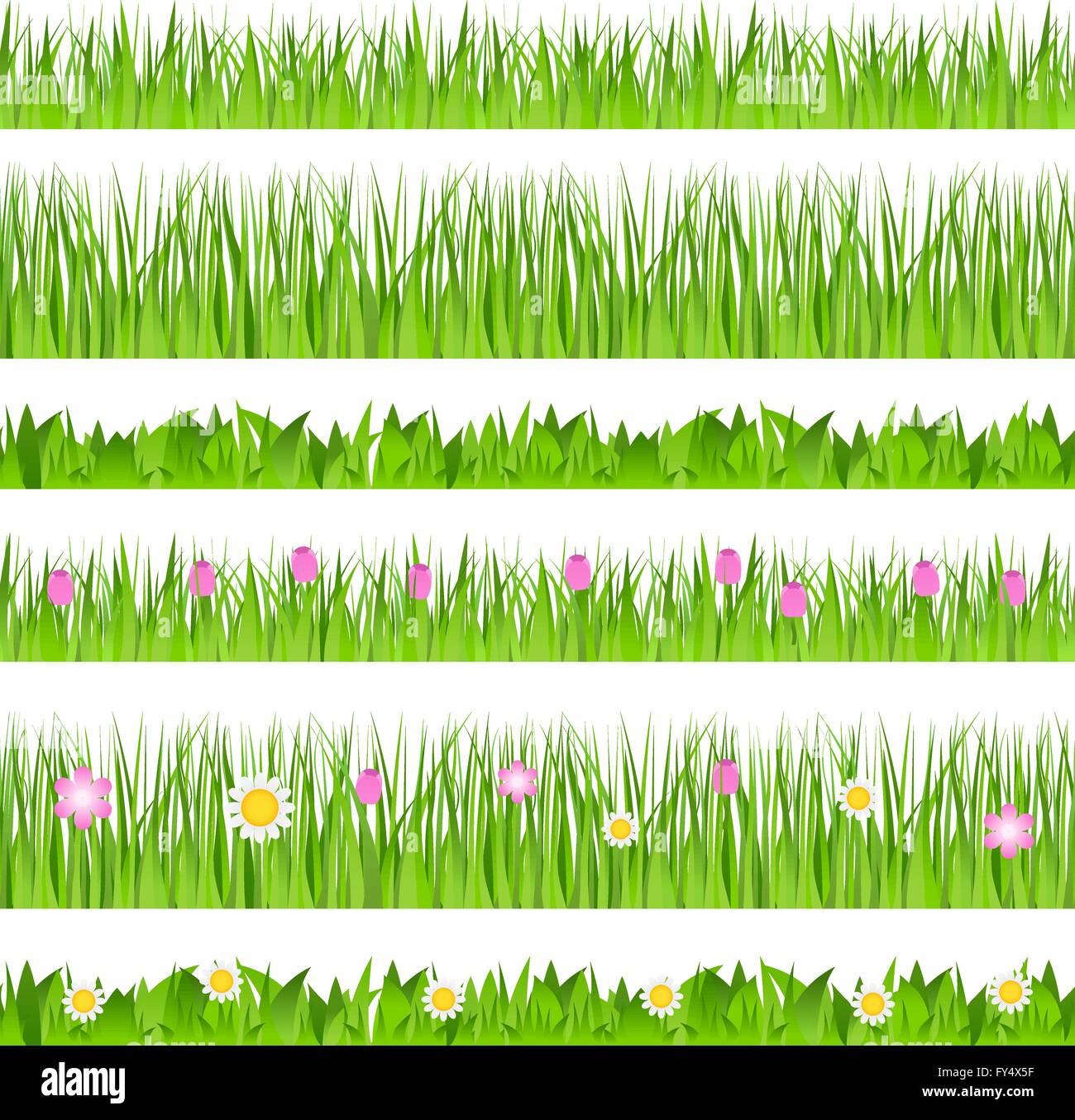 Set of vector seamless grass Stock Vector Image & Art - Alamy