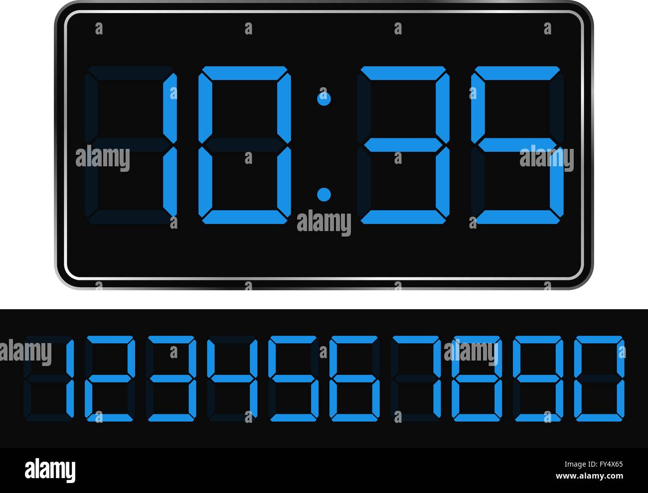 Vector Blue Digital Clock Stock Vector Image & Art - Alamy