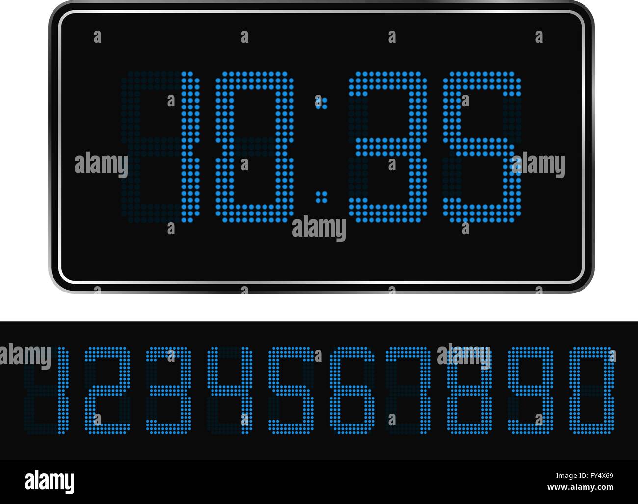 Vector Blue Digital Clock Stock Vector Image & Art - Alamy