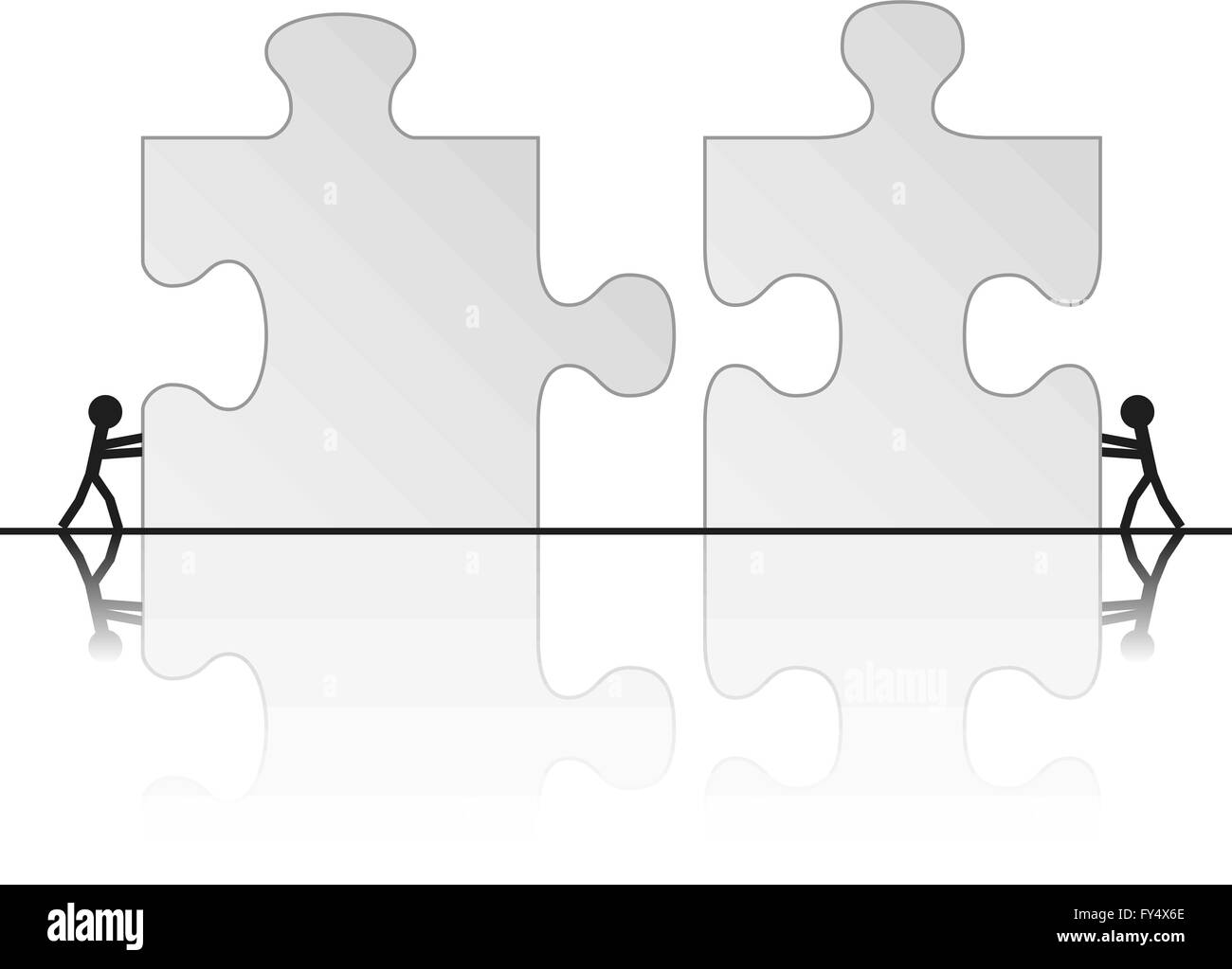 Team building a puzzle, vector illustration Stock Vector Image & Art ...