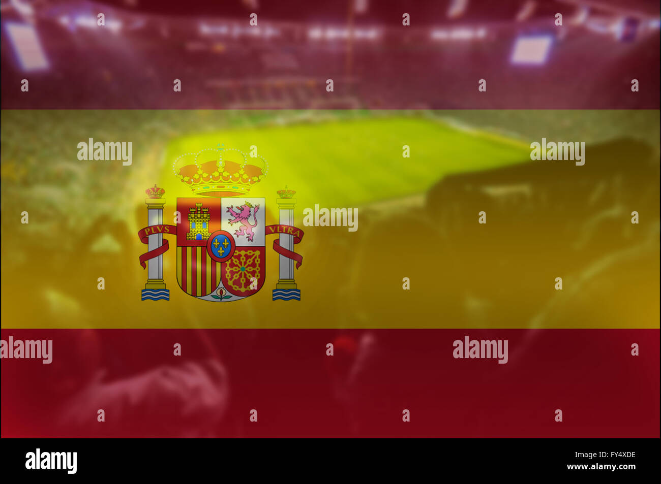 euro 2016 stadium with blending Spain flag Stock Photo - Alamy