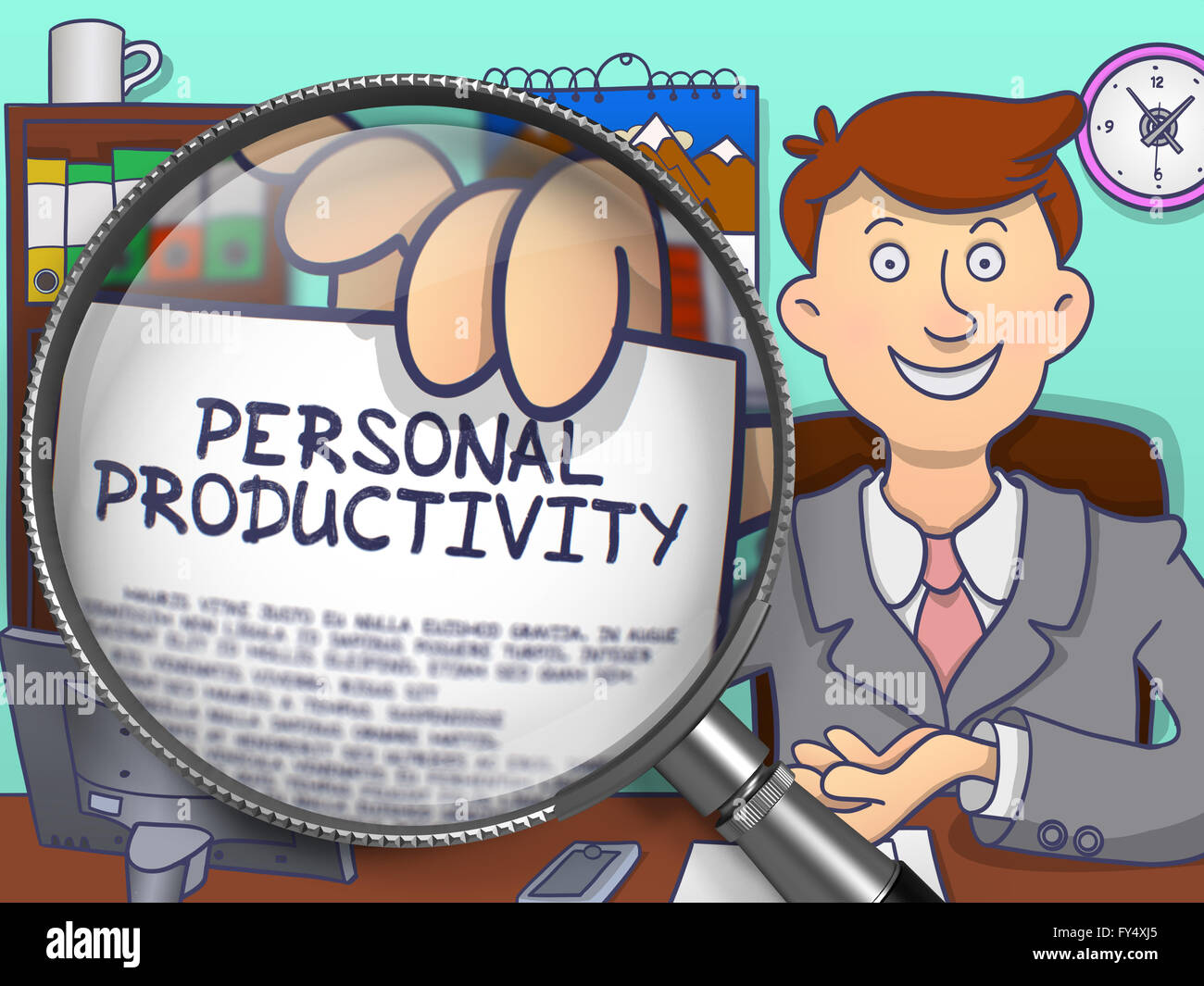 Personal Productivity through Lens. Doodle Design Stock Photo - Alamy