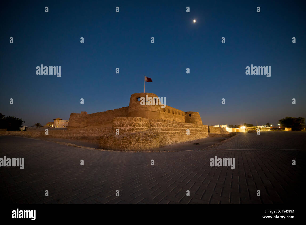 night view Arad Fort in Muharraq. Bahrain, Middle East Stock Photo - Alamy