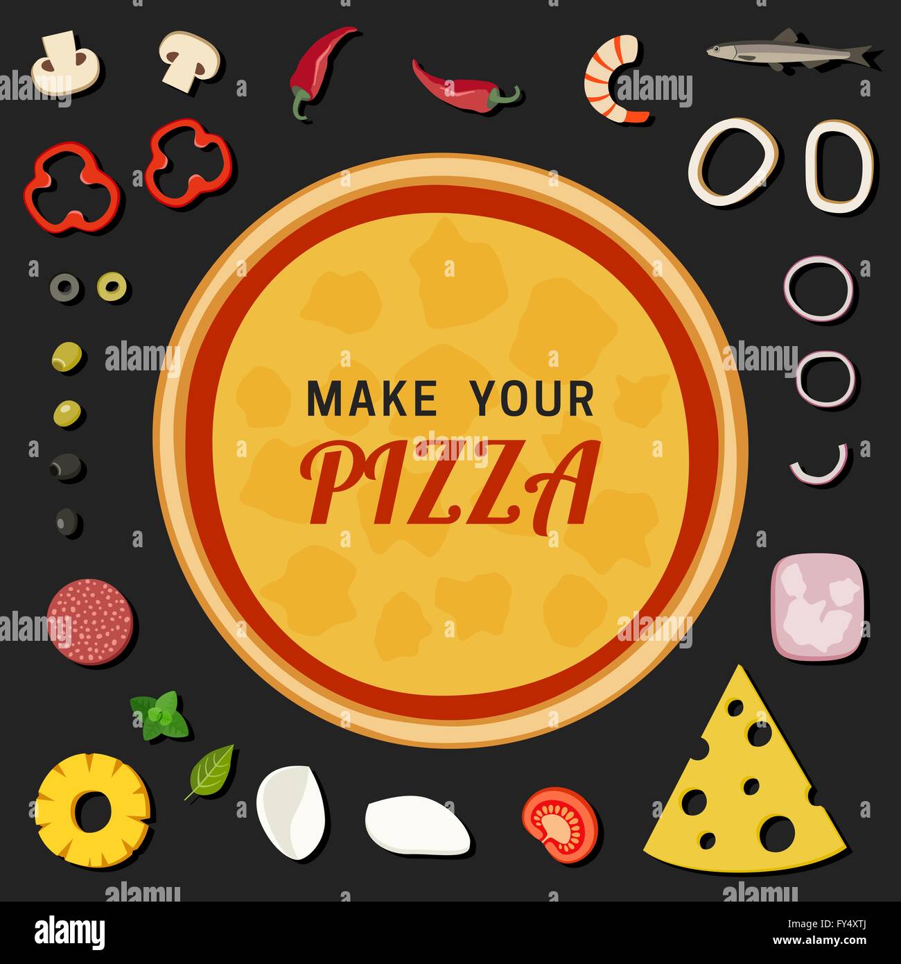 Italian pizza cheese tomato Stock Vector Images - Alamy