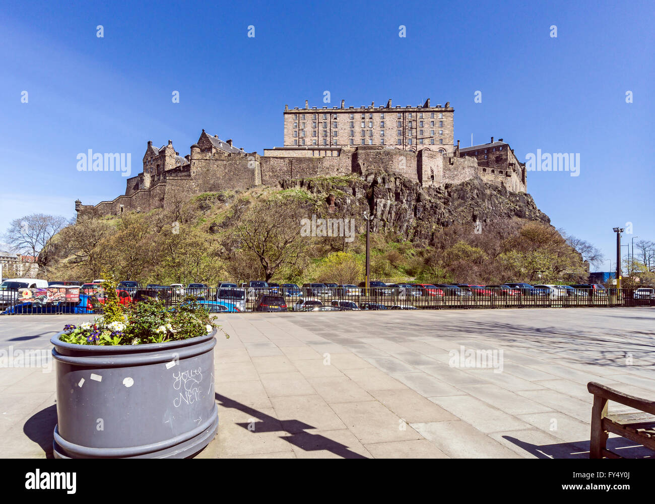 Edinburgh Castle in Edinburgh Scotland seen from west end by Castle ...