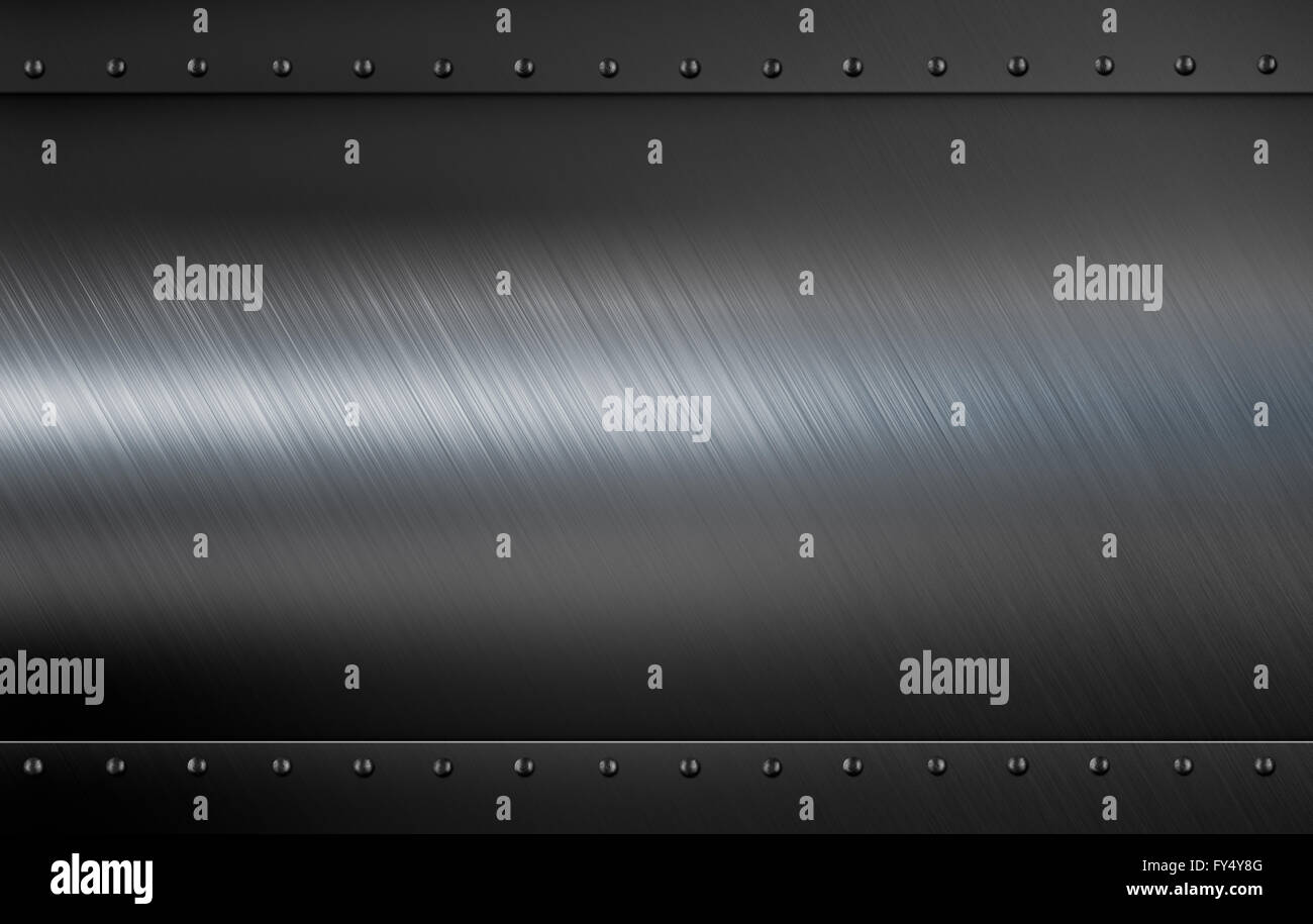metal plate with rivets 3d illustration background Stock Photo - Alamy