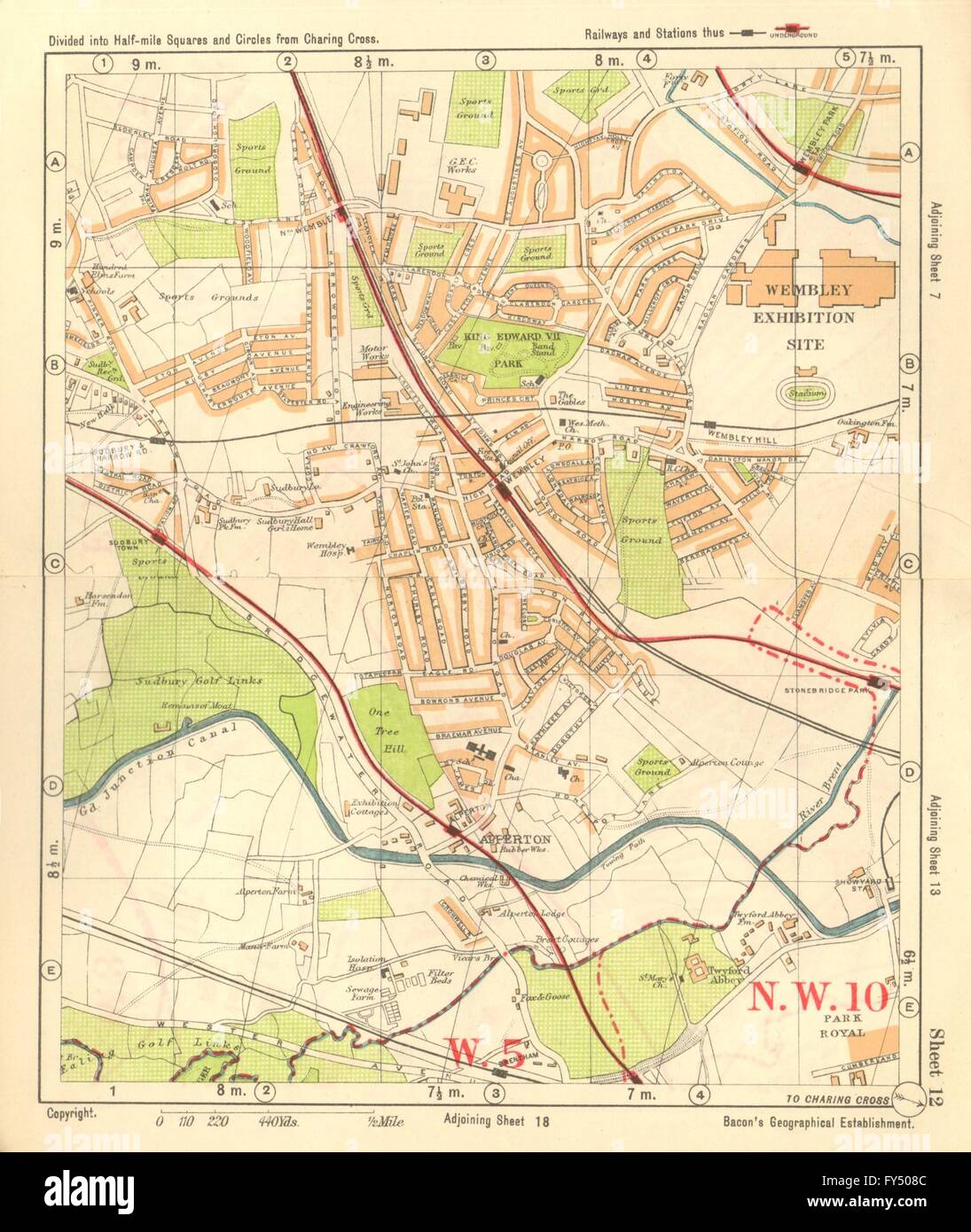 NW LONDON. Wembley Sudbury Alperton Park Royal Hanger Lane. BACON, 1928 ...