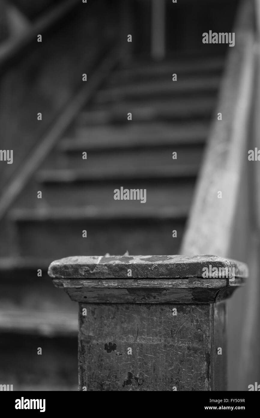 House stairs railing Black and White Stock Photos & Images - Alamy