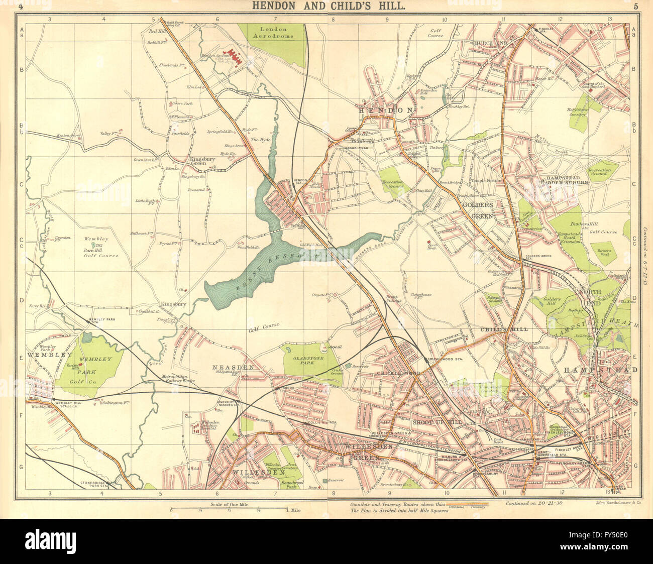 LONDON N:Hendon Childs Hill Hampstead Wembley Golders Green Willesden ...