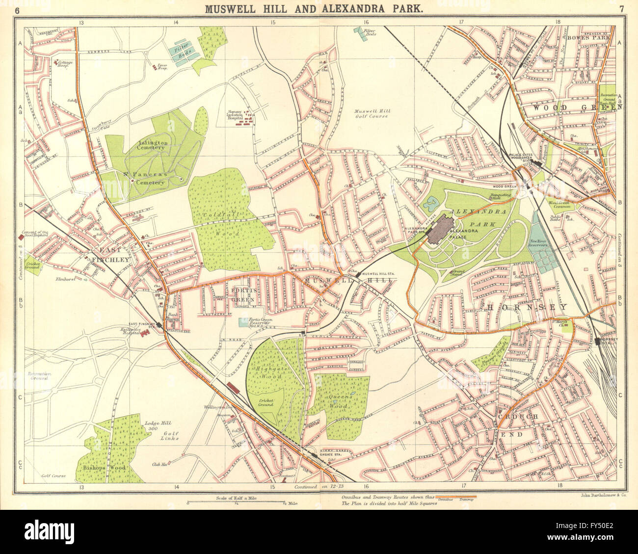 LONDON N: Muswell Hill Alexandra Park Wood Green Finchley Crouch End ...