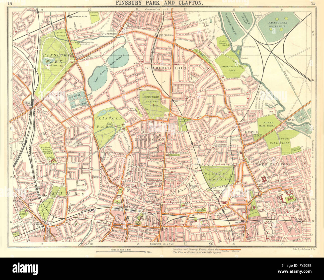 Map 20th century london highbury hi-res stock photography and images ...