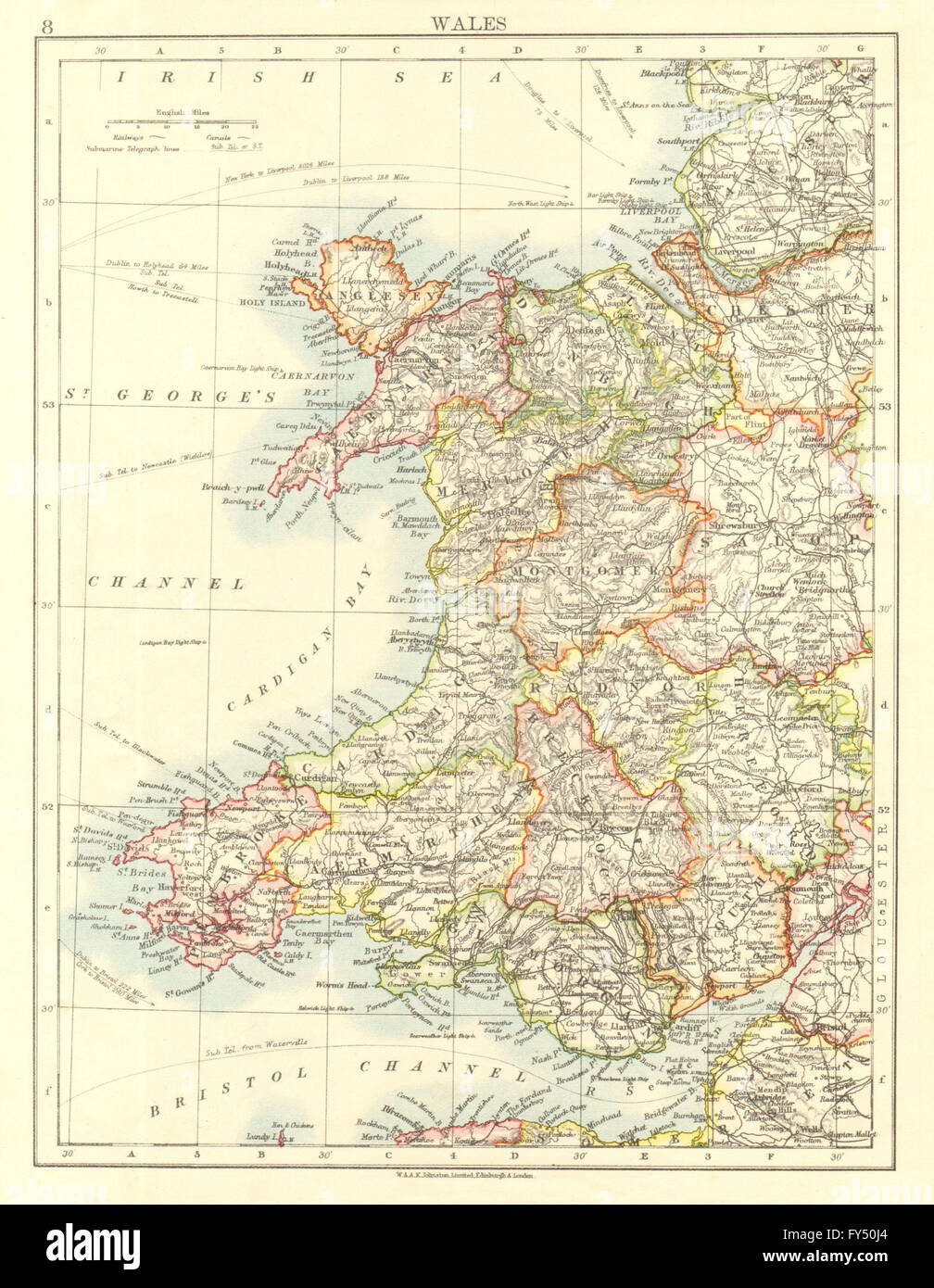 Map of wales counties hi-res stock photography and images - Alamy