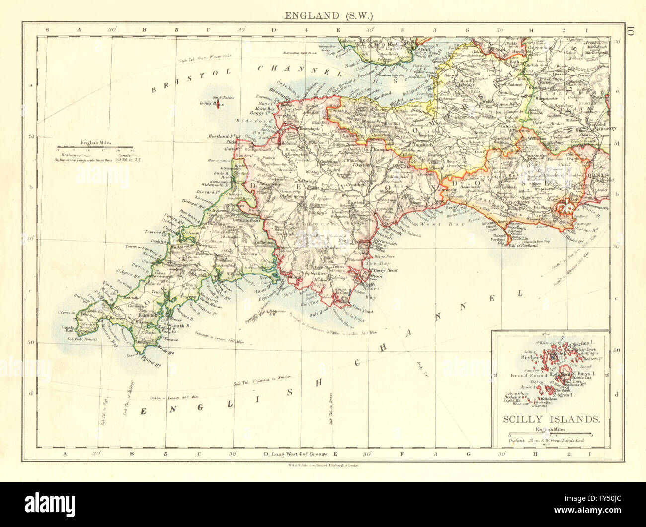 Somerset devon map hi-res stock photography and images - Alamy