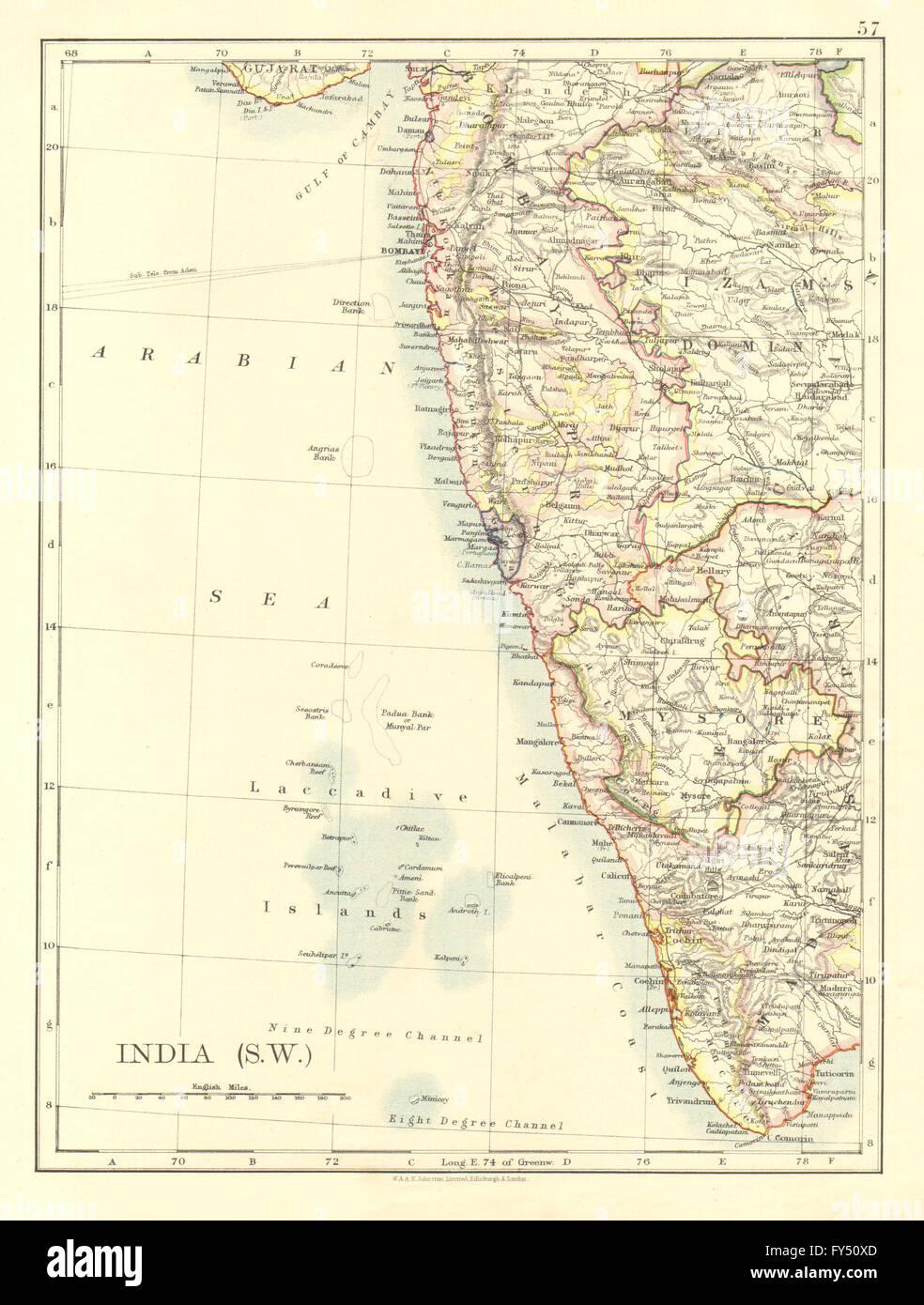 India coast map hi-res stock photography and images - Alamy