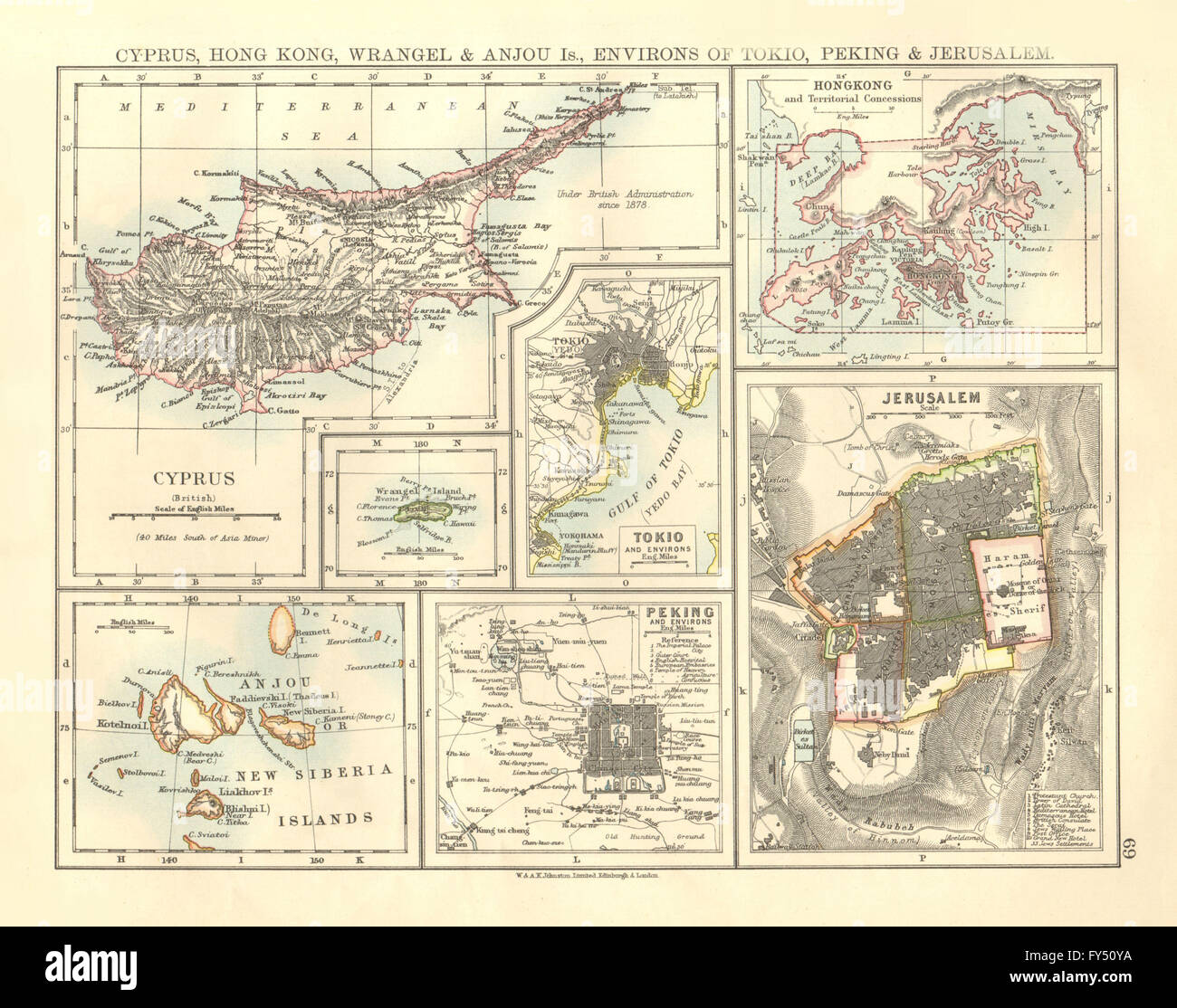Map of cyprus 1906 hi-res stock photography and images - Alamy