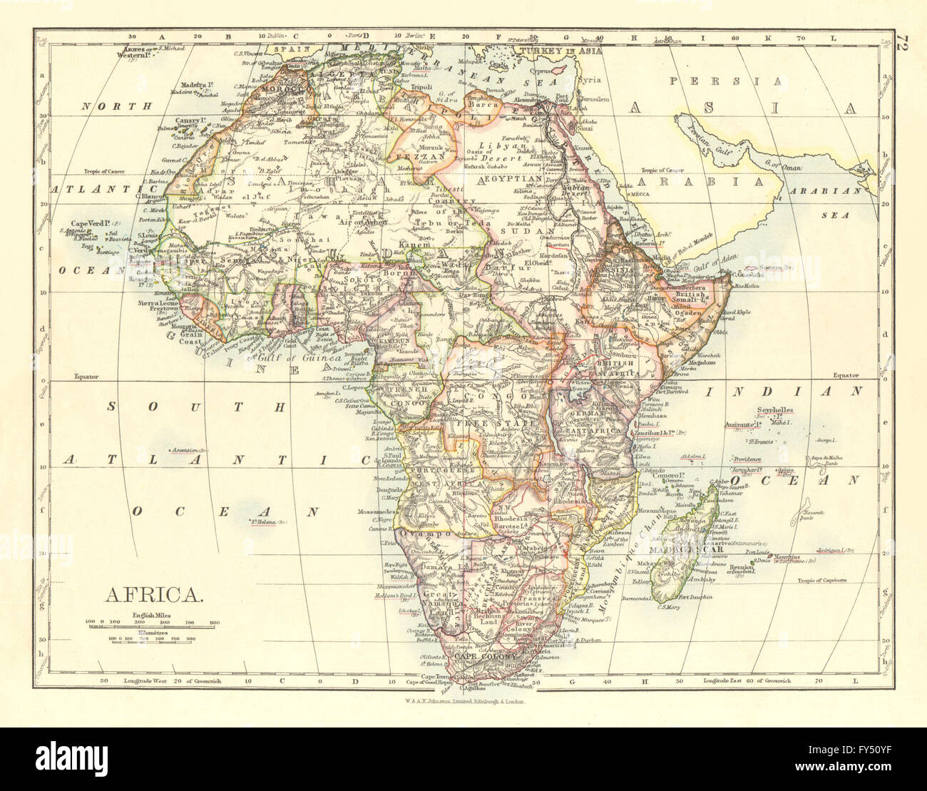 COLONIAL AFRICA. Cape Colony Rhodesia Portuguese East/West. JOHNSTON ...