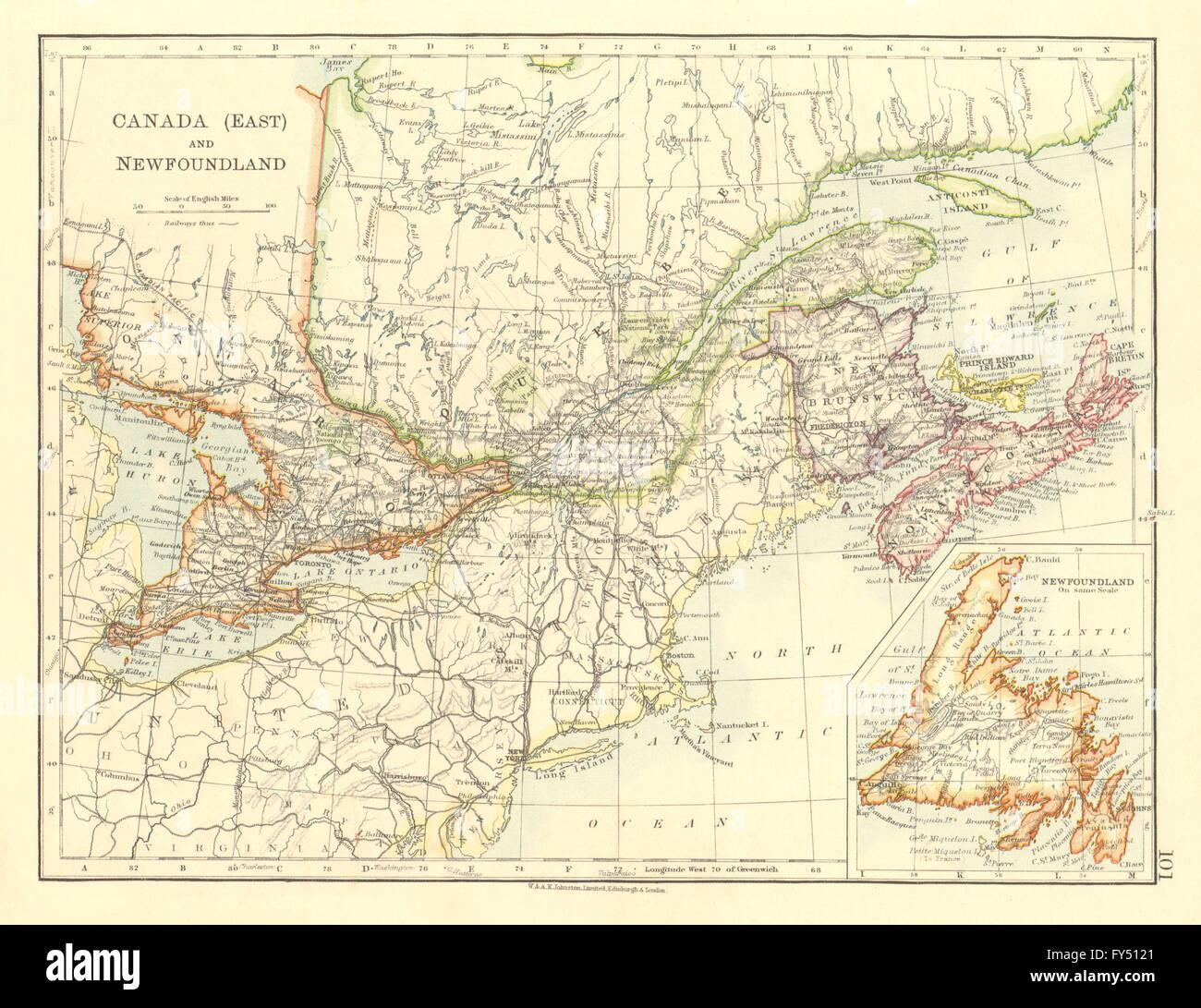 EASTERN CANADA. Ontario Quebec Maritime Provinces NB PE NS. JOHNSTON ...