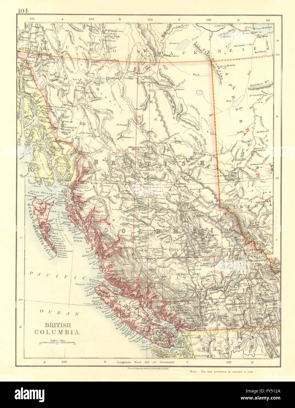 Physical map of british columbia hi-res stock photography and images ...